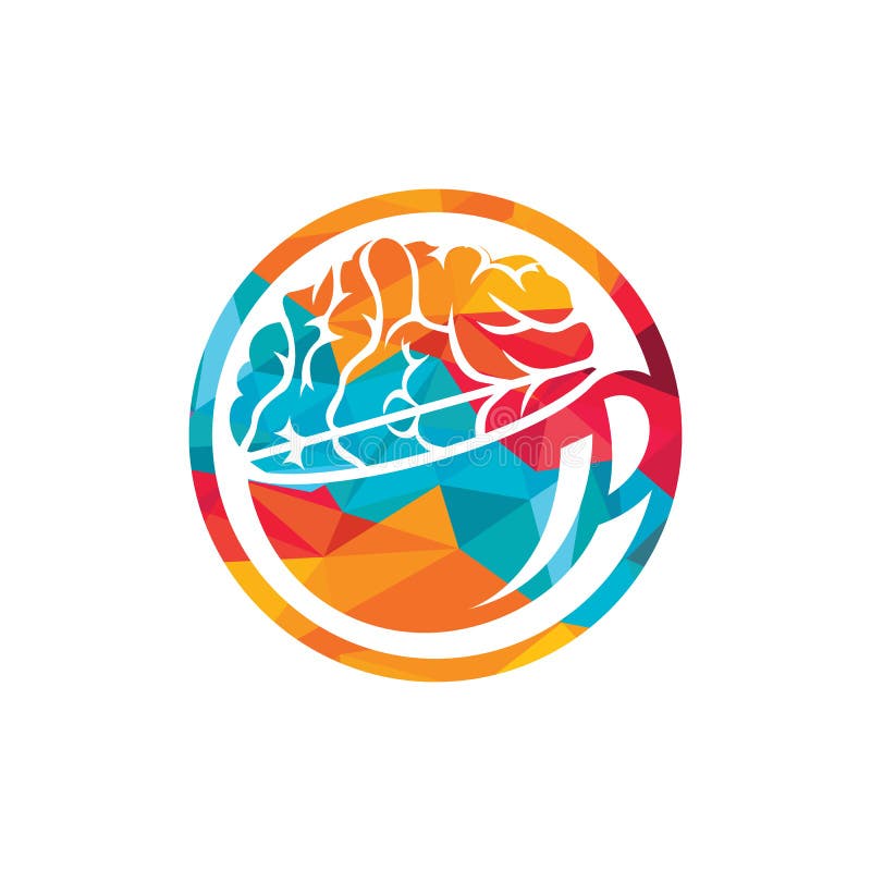 Coffee Brain Vector Logo Design. Stock Vector - Illustration of ...