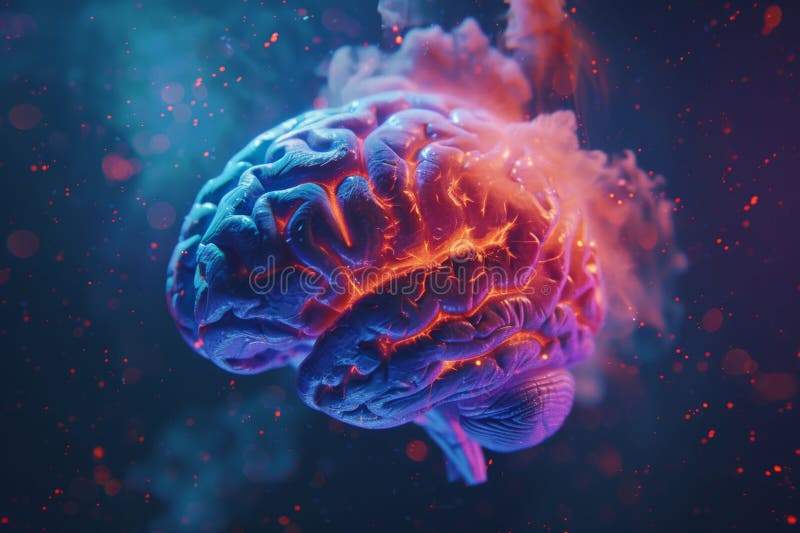 Human Brain Colorful Splash Creativity Exploding with New Ideas Plans ...