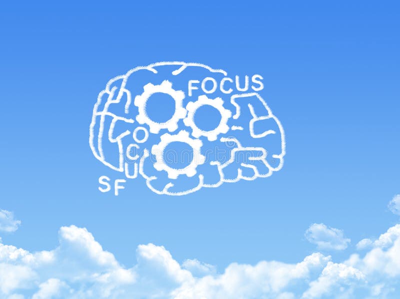 Human Brain Concept Cloud Shape Stock Illustration - Illustration of ...