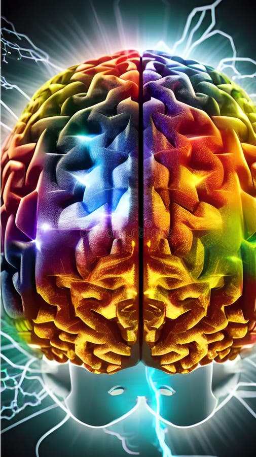 Human Brain Concept with Creative and Logic Hemispheres Illustration ...