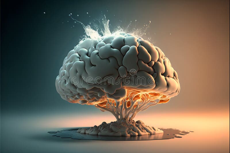 Human Brain.Concept Thinking, Neurons Activation Stock Illustration ...