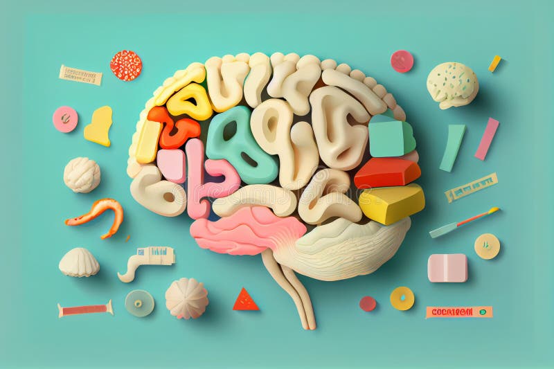 Human Brain Conceptual Illustration, Representing Science, Knowlege and Intelligence. Generative ...