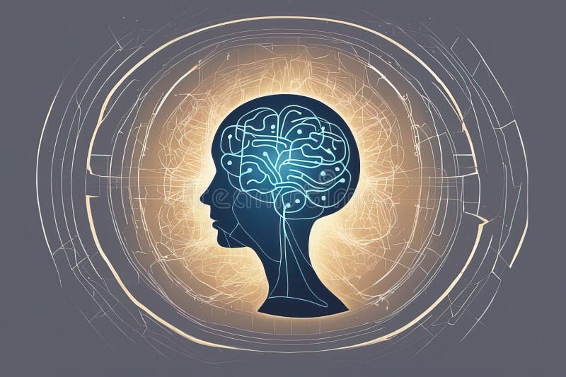 Human Brain with Connected Lines. Vector Illustrationhuman Brain with ...