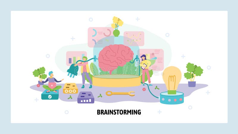 Brainstorm, Memory, Psychology Symbol Collection on White Background ...