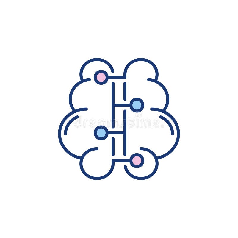 Human Brain with Connections Vector Creative Minimal Icon Stock Vector ...