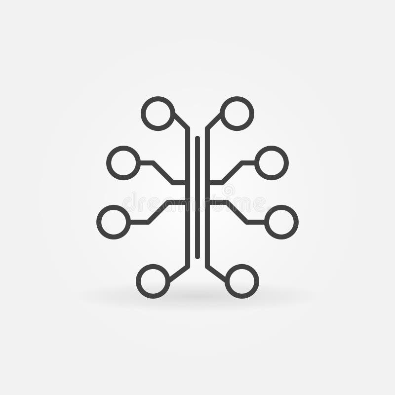 Human Brain Connections Vector Line Concept Minimal Icon Stock Vector ...