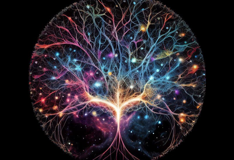 Human Brain Consisting of Protons and Neurons, Nerve Impulses. AI ...