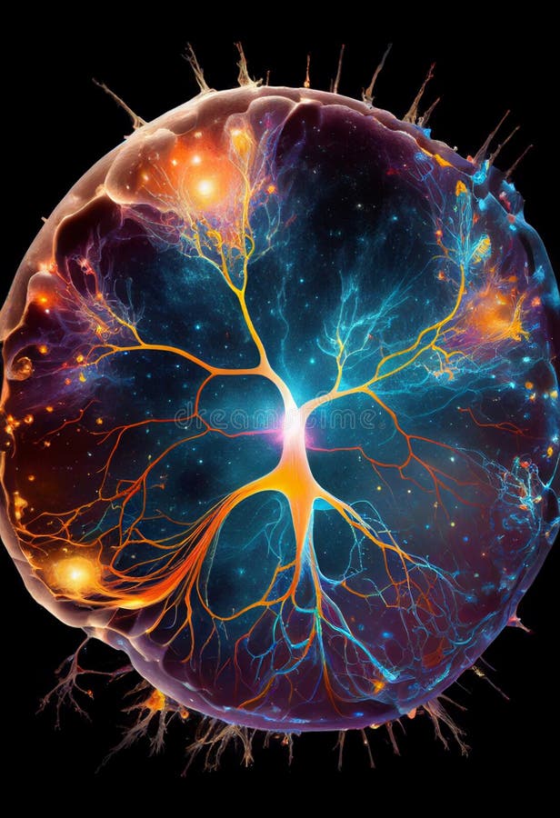 Human Brain Consisting of Protons and Neurons, Nerve Impulses. AI ...