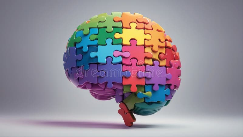 Human Brain Puzzle Pieces Symbolizing the Complexities of the Mind and Neurological Diversity ...
