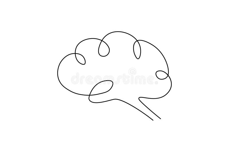 Single Line Think Brain Stock Illustrations – 818 Single Line Think ...