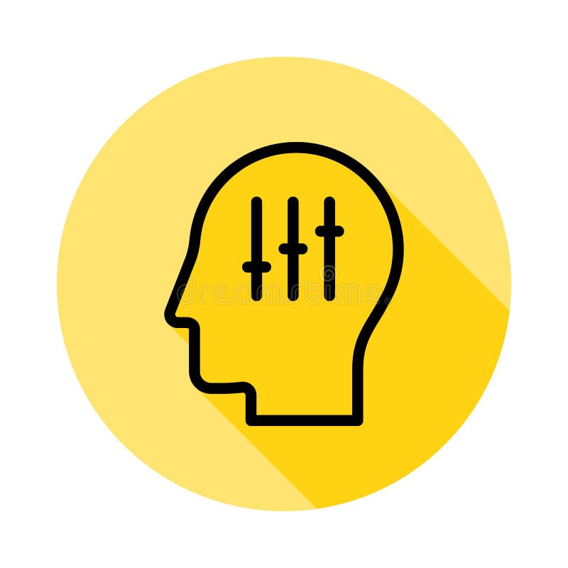 Human, Brain, Control Icon Long Shadow Stock Illustration ...