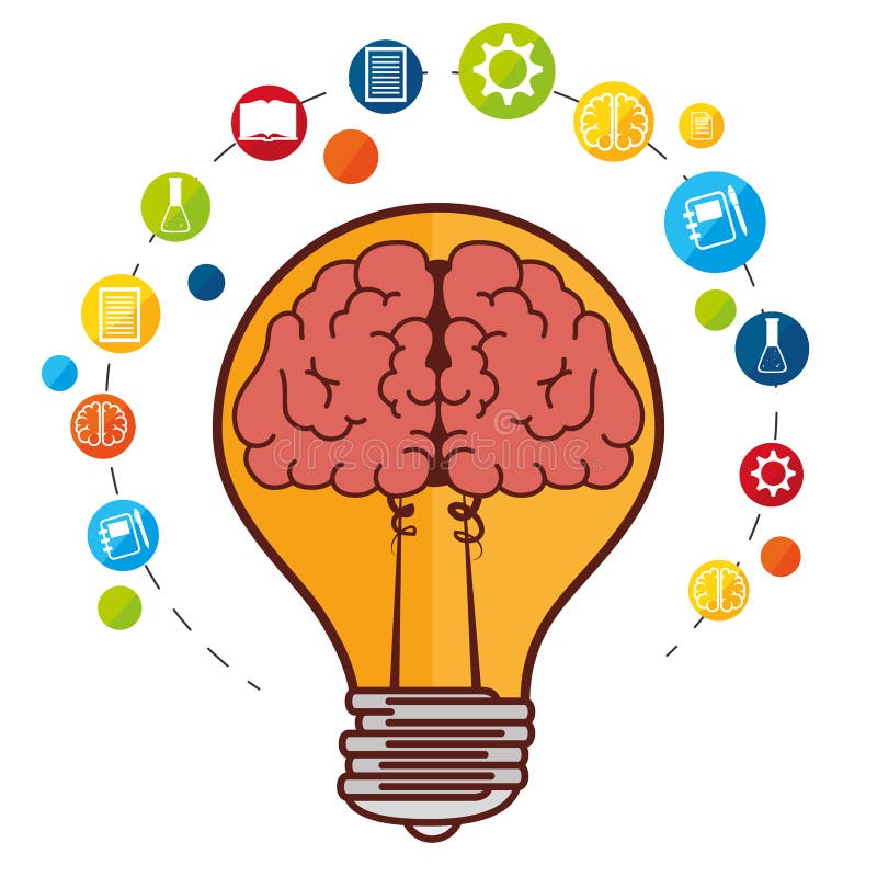 Human brain creative ideas stock illustration. Illustration of ...