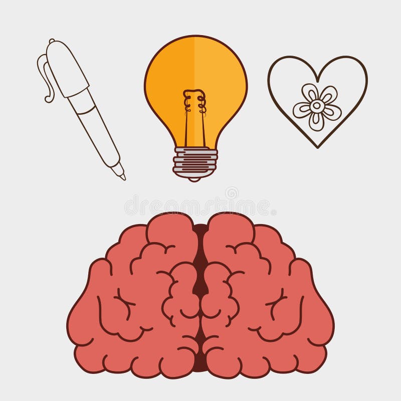 Human brain creative ideas stock illustration. Illustration of ...
