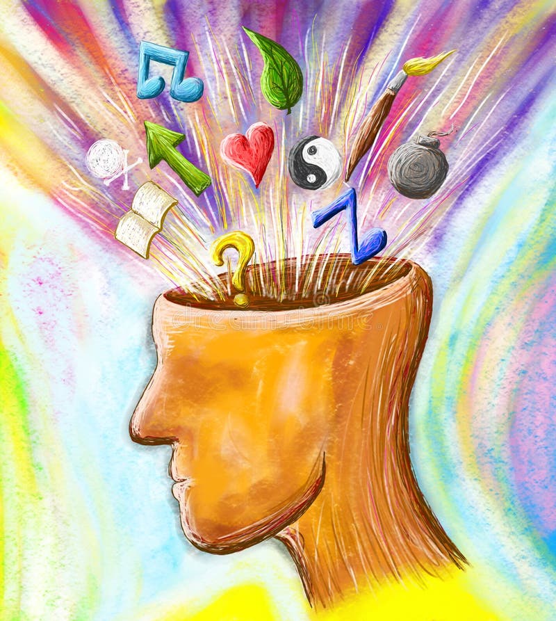 Human Brain. Creative Mind Concept. Stock Illustration - Illustration ...