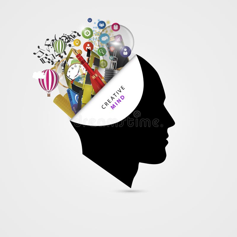 Human Brain. Creative Mind Concept. Genius. Vector Stock Vector ... Human Brain. Creative Mind Concept. Genius. Vector Stock Vector ...