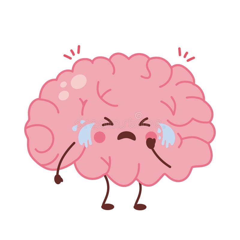 Human Brain Crying with Depression Stock Vector - Illustration of ...