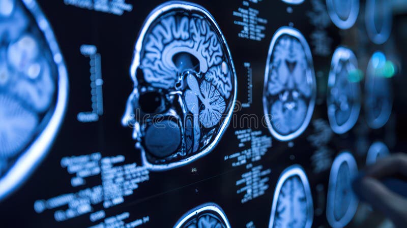 Human Brain in a Ct Scan Created with Generative AI. Scanning with X ...