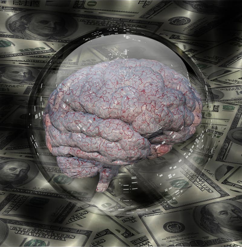 Money brain stock illustration. Illustration of direction - 184000343