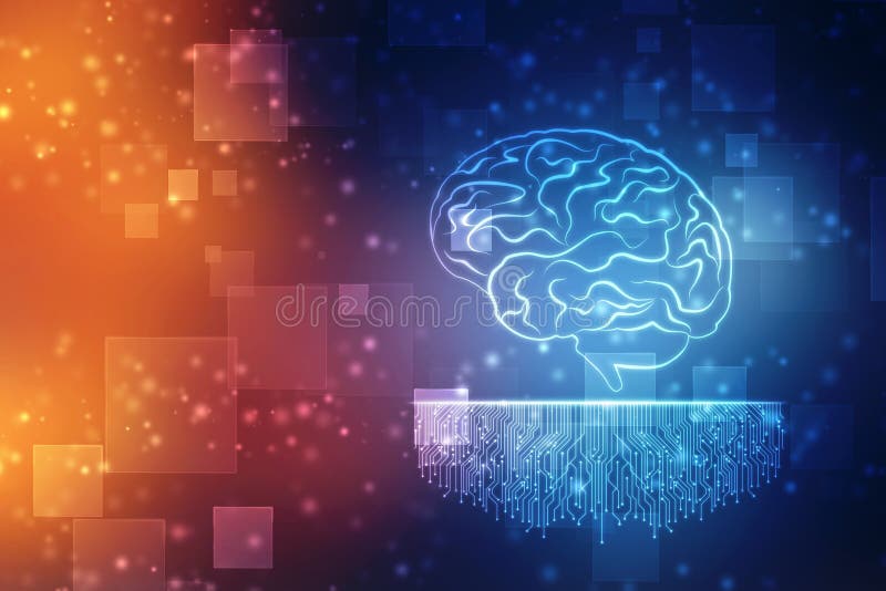 Digital Illustration of Human Brain Structure, Creative Brain Concept ...