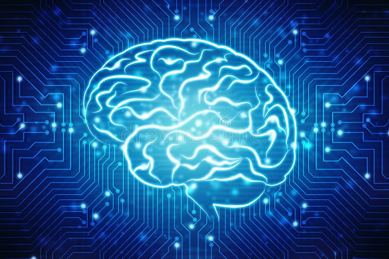 Digital Illustration of Human Brain Structure, Creative Brain Concept ...