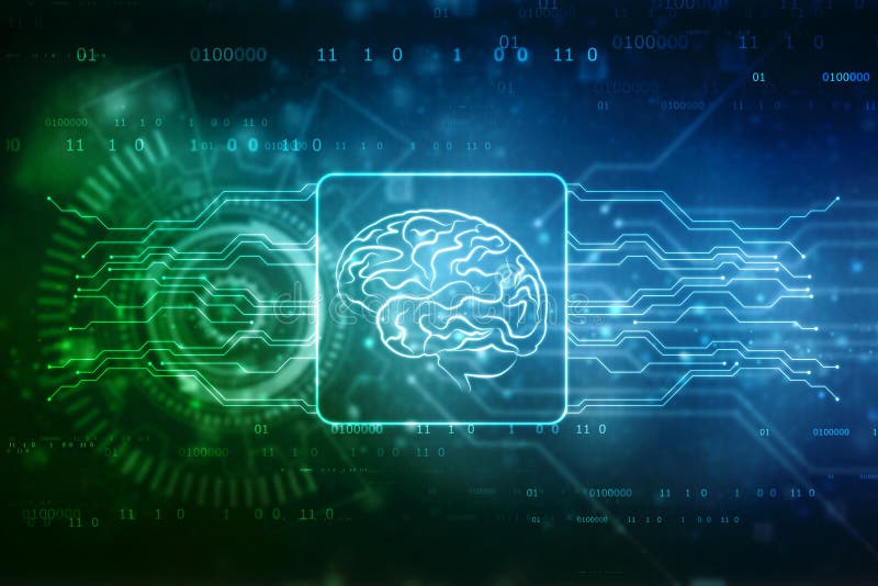 Digital Illustration of Human Brain Structure, Creative Brain Concept ...