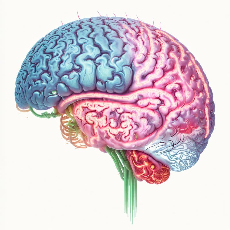 Schematic Representation of the Human Brain on a White Background ...