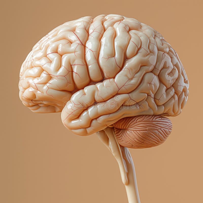 Human Brain 3d Light Colored Stock Illustration - Illustration of color ...