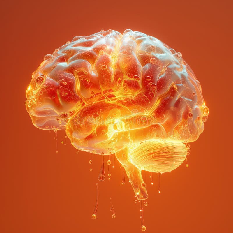 Human Brain 3d Light Colored Stock Illustration - Illustration of mind ...