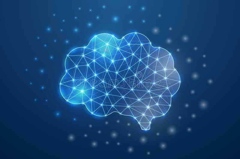 Human Brain 3d Symbol in Low Poly Style. Mind Design Concept ...