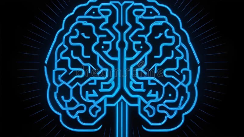 Human Brain on Dark Background. Concept of Brain Networks or Emotional ...