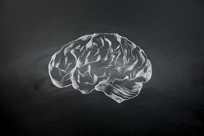 Human Brain on Dark Background Stock Image - Image of human, depression ...