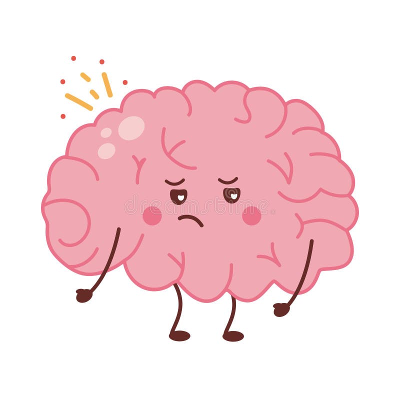 Human Brain with Depression Stock Vector - Illustration of mental ...