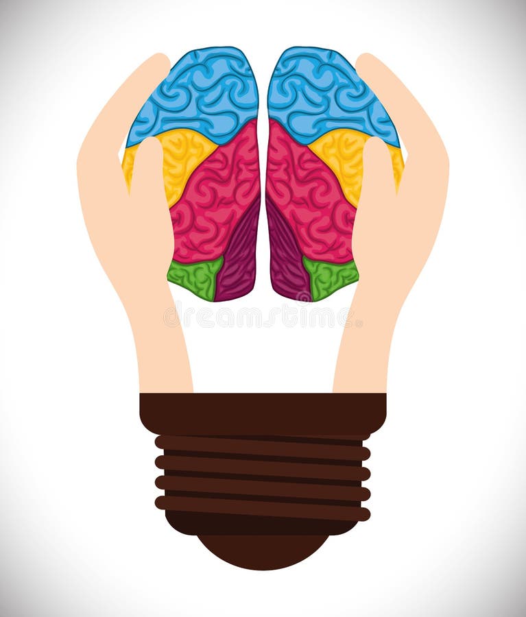 Human brain design. stock vector. Illustration of hands - 58677677