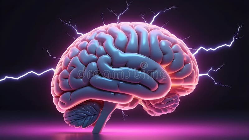 Glowing Human Brain with Electric Pulses, Ideal for AI, Neuroscience ...