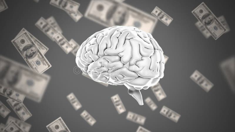 Human Brain with Dollar Bills in the Background Stock Video - Video of ...