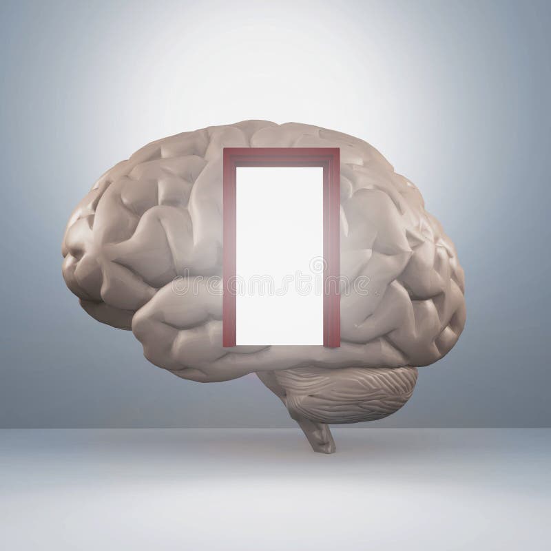 Human brain door stock illustration. Illustration of entry - 213991536