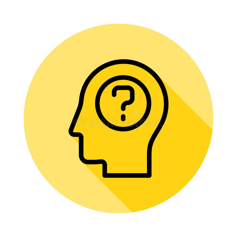 Human, Brain, Education, Learning, Question Icon Long Shadow Stock ...