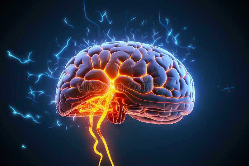 Human Brain with Electric Connections, Embodiment of Smart Ideas ...