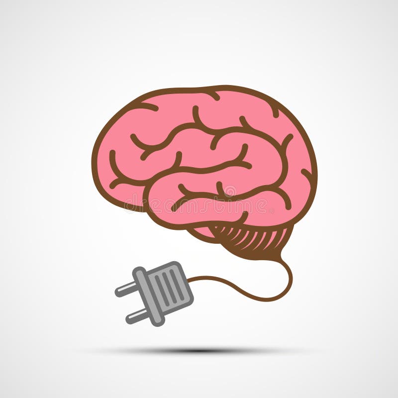 Human Brain Electrical Plug Socket Stock Illustrations – 15 Human Brain ...