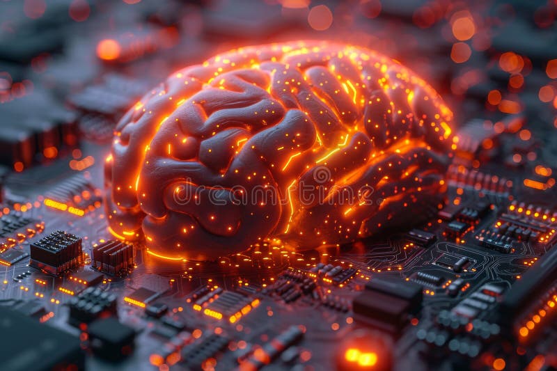 Human Brain. Electrical Signals and Connections in the Brain Stock ...