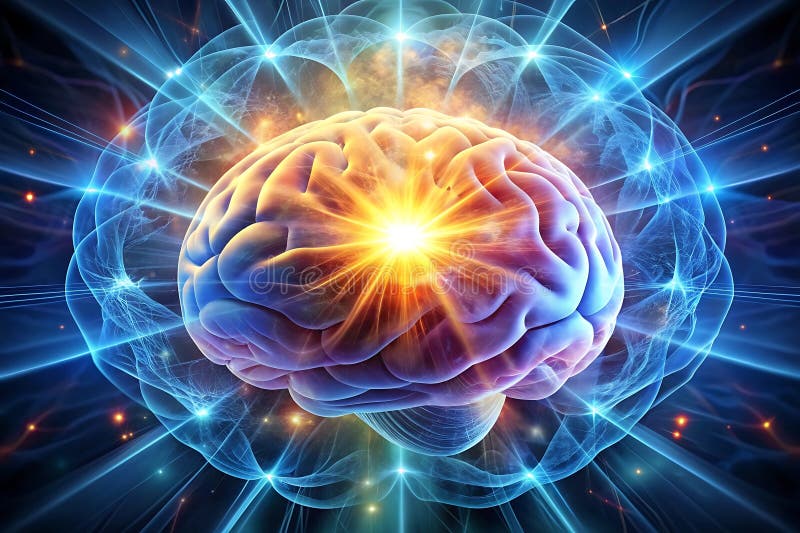 Human Brain Energy Abstract - Scientific Neuroscience Art Stock ...