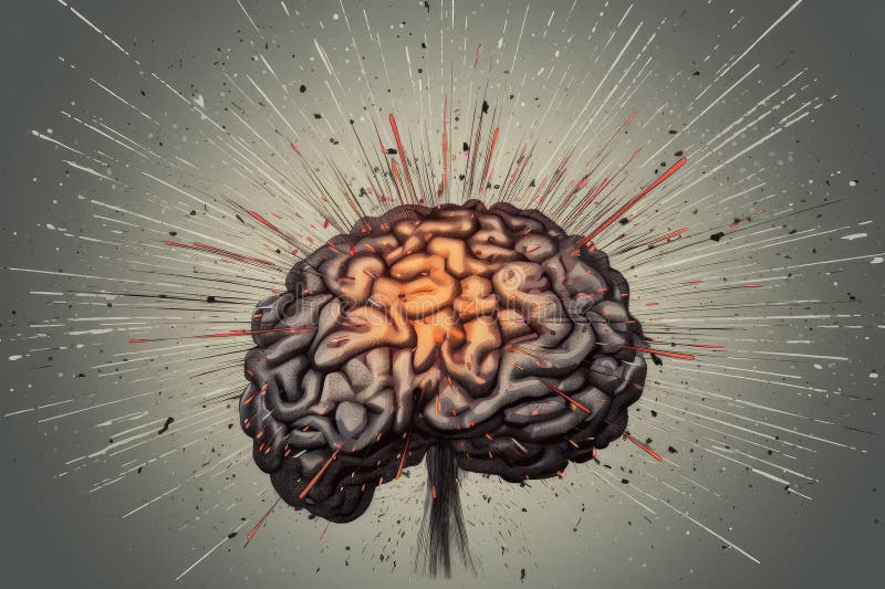 Human Brain Explodes with Ideas Concept Think Differently Creative ...
