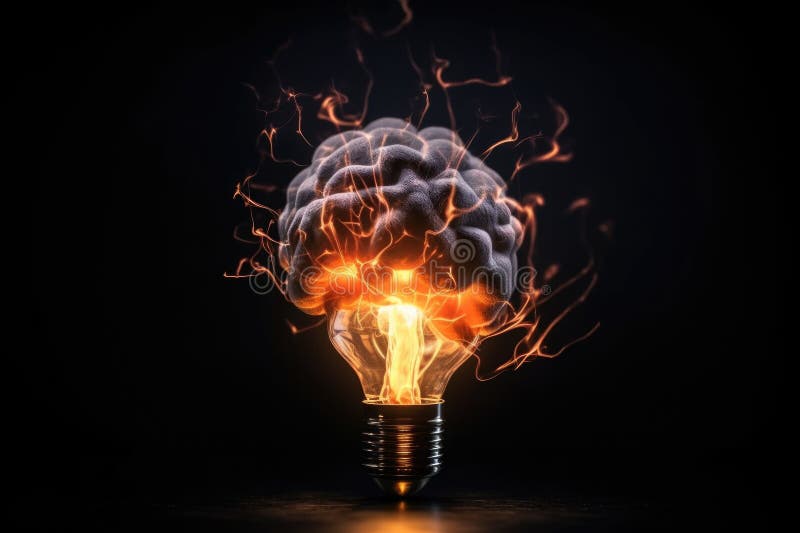 Human Brain Explodes with Ideas Concept Think Differently Creative ...