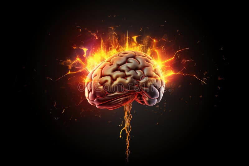 Human Brain Explodes with Ideas Concept Think Differently Creative ...