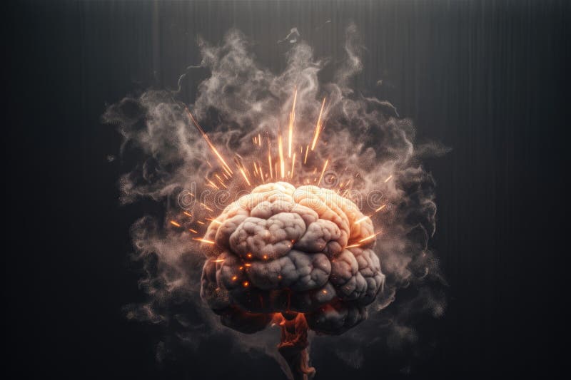 Human Brain Explodes with Ideas Concept Think Differently Creative ...
