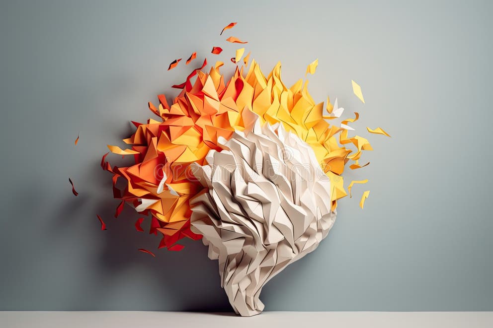 Human Brain Explodes with Ideas Concept Think Differently Creative ...