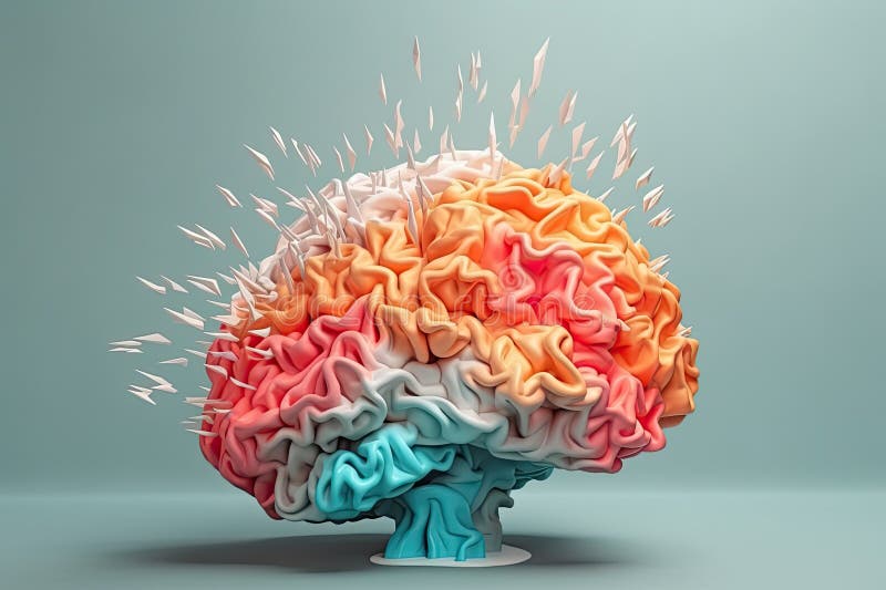 Human Brain Explodes with Ideas Concept Think Differently Creative ...