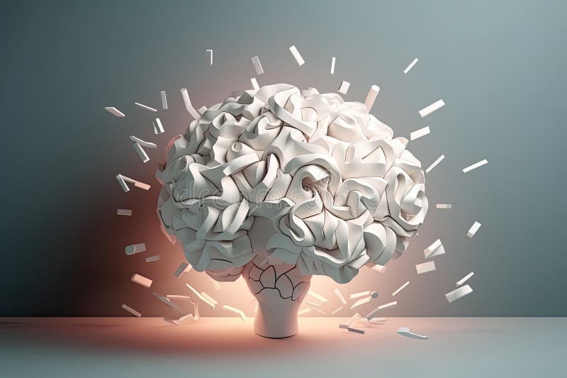 Human Brain Explodes with Ideas Concept Think Differently Creative ...
