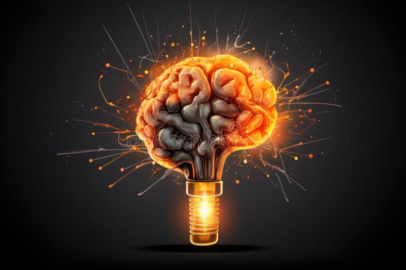 Human Brain Explodes with Ideas Concept Think Differently Creative ...