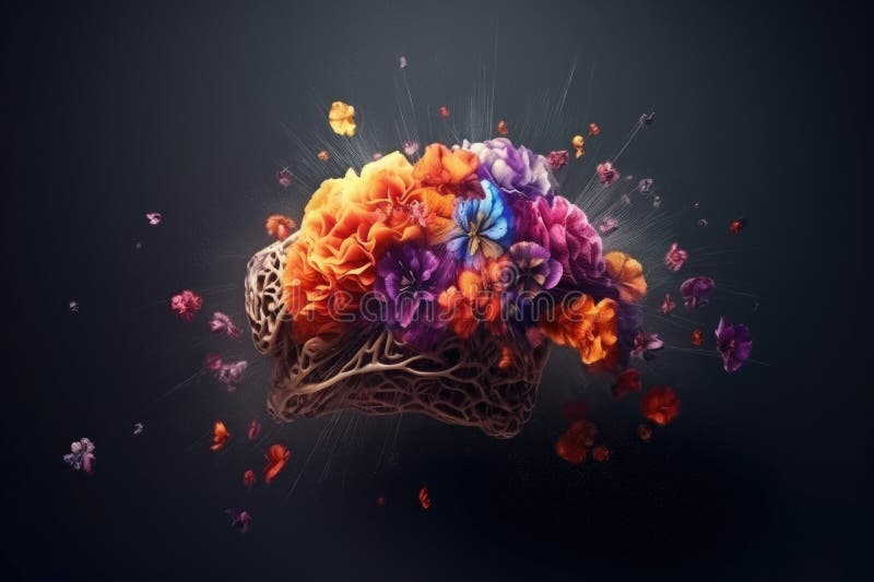 Human Brain Explodes with Ideas Concept Think Differently Creative ...
